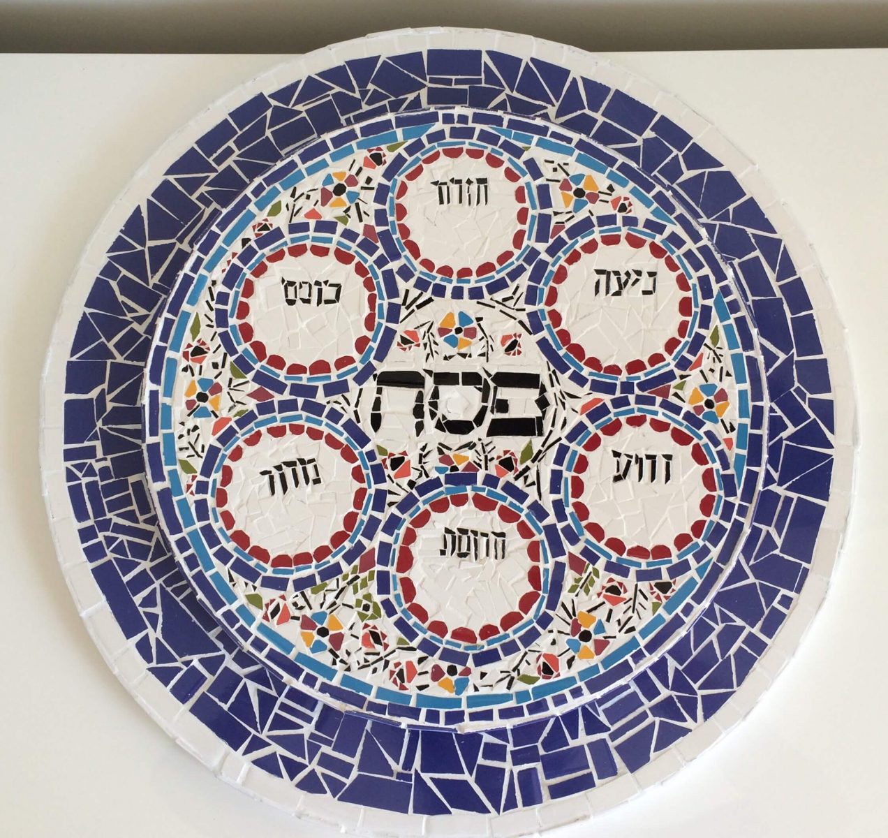 Keará de Pessach em mosaico de azulejos - DMosaics | Arte em Mosaicos